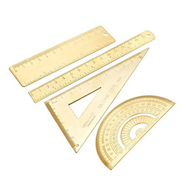 uxcell Measuring Tool Set with Protractor 30 60 Triangle Ruler 12cm 4 ...