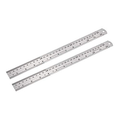 uxcell Straight Ruler 300mm 12 Inch Metric Stainless Steel Measuring ...