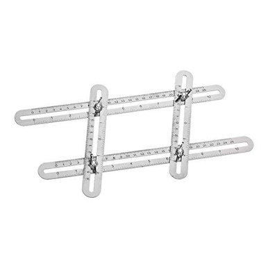 uxcell Multi Angle Measuring Ruler Stainless Steel 4 Sided 25cm 10 Inch ...