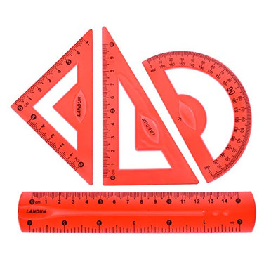 uxcell Flexible Measuring Tool Set with Protractor 3060 45 Triangle ...