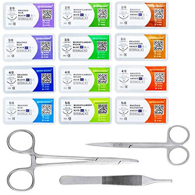 Sterile Mixed Sutures Thread with Needle Plus Training Tools - First ...