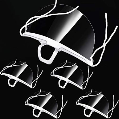 5 Pieces Transparent Open Mouth Shield Sanitary Reusable Food Mouth ...