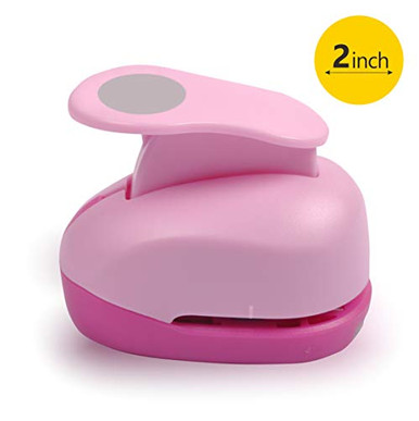 2 inch Circle Punch, Hole Punch Shapes, 2 Pink Large Craft Paper Punch ...