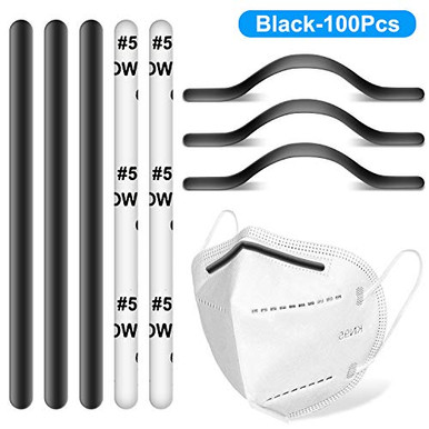 Black Metal Nose Bridge Strips 100pcsSelf Adhesive Aluminum Nose Bridge ...