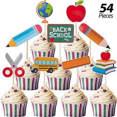54 Pieces Back to School Cake Topper Welcome Class Cupcake Topper First ...