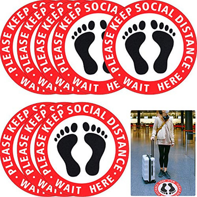 7 Inch Social Safe Distancing Floor Signs Adhesive 6ft Distance Floor ...