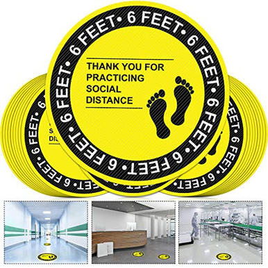 12 Pieces Social Safe Distancing Floor Decal Stickers, 8 Inch Circle ...