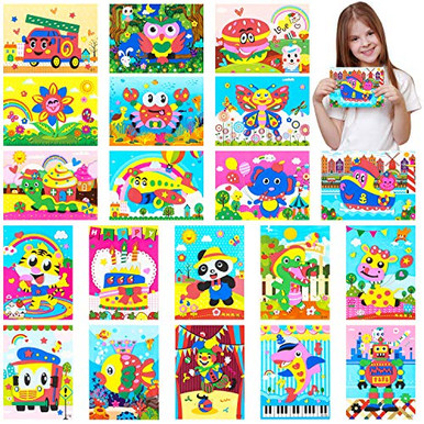MALLMALL6 20Pcs Mosaic Sticker Art Kits for Kids DIY Mosaic Art Crafts ...