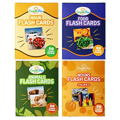 CreateFun Noun Flash Cards Vocabulary Bundle - 200 Educational ...