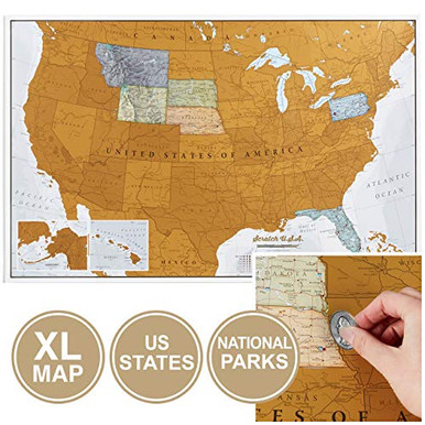 Maps International Scratch Off Map Of The US USA Wall Map Scratch Off ...