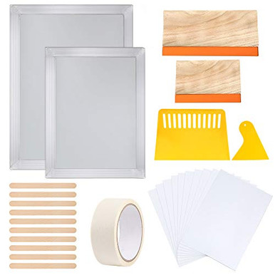 Caydo 27PCS Screen Printing Starter Kit Include 8 x 10 Inch and 10 x 14 ...