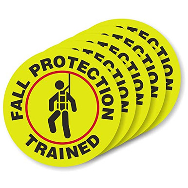 SmartSign"Fall Protection Trained" Pack of 5 Hard Hat Labels | Retro ...