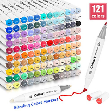 Caliart 121 Colors Artist Alcohol Markers Dual Tip Art Markers Twin ...