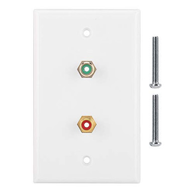 Fdit Dual RCA Connector Wall Plate RCA Insert with White Center Jack ...