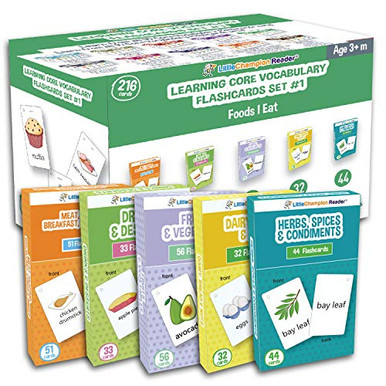 Set 5 Flash Cards for Toddlers 216 Food Meals Fruits Vegetables Dairy ...