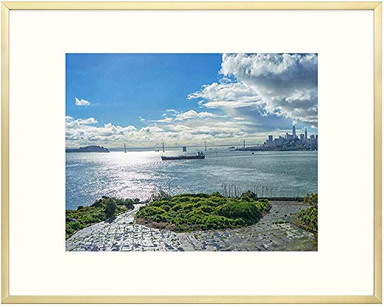 Frametory, Aluminum Frame with Ivory Mat for Photos Wall Display ...