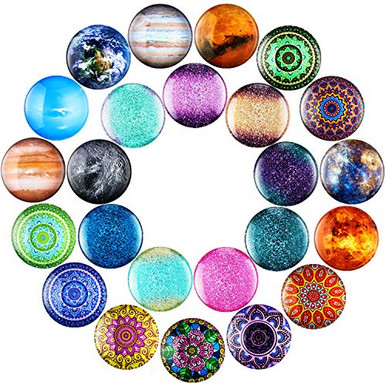 24 Pieces Glass Fridge Magnets Decorative Refrigerator Magnets Crystal ...