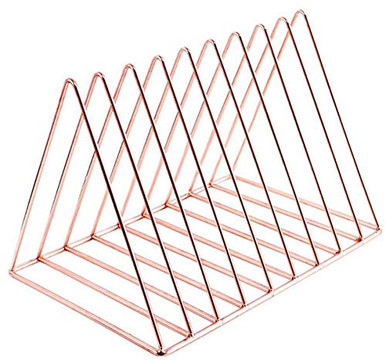 Triangle File Folder Racks and Magazine Holder,10 Section Metal ...
