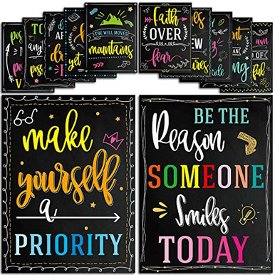 12 Pack Motivational Posters Inspirational Quotes Posters Wall Art for ...