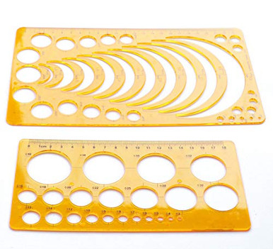 LGEGE 2 Pcs Clear Orange Plastic Geometric Math Tool Radius Arc Master ...