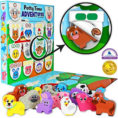 LIL ADVENTS Potty Time Adventures Potty Training Game 14 Wood Block ...