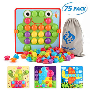 Fansteck Button Art Educational Toys for Toddlers, Color Matching ...