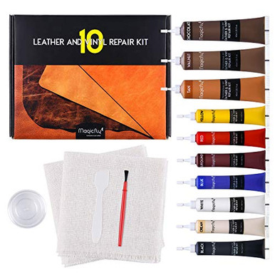 Magicfly Vinyl and Leather Repair Kit 10 Colors Vinyl Repair Kit for ...