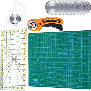 Rotary Cutter Set, 45 mm Rotary Cutter Round Fabric Cutter with 12 ...