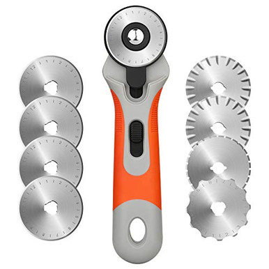 Rotary Cutter, AGPTEK 45mm Rotary Cutter Set with 8 Replacement Blades ...