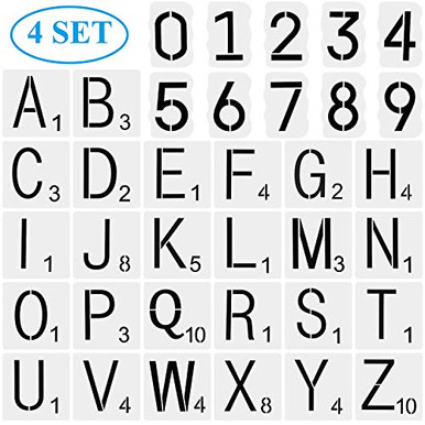 2 Sets Stencil Letters and 2 Sets Numbers Stencil Curb and Median ...