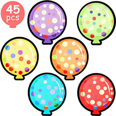 45 Pieces Balloons Cutouts Balloon Colorful Classroom Decoration with ...