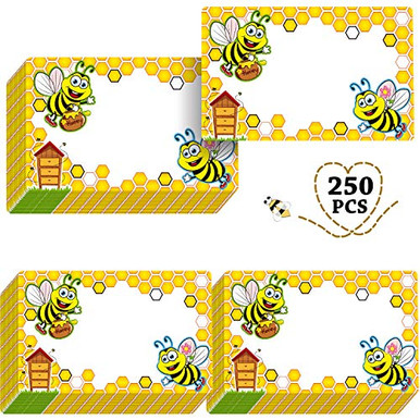 250 Pieces Bee Name Tags Bumble Bee Name Stickers Bumble Bee Bulletin ...