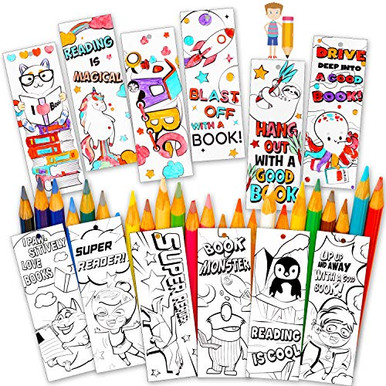 60 Pieces Color Your Own Bookmarks DIY Color Bookmarks Coloring ...