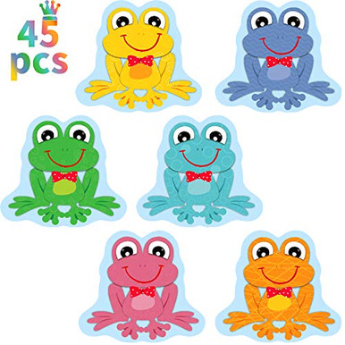 45 Pieces Funky Frogs Cut-Outs Frog Accent Cut Out for Bulletin Board School Classroom Summer ...