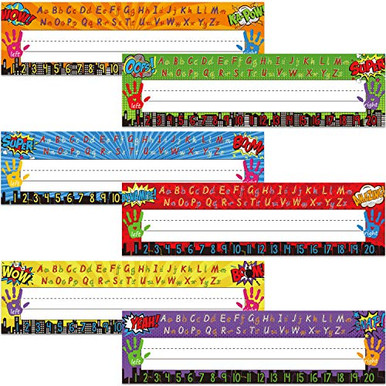 48 Pieces Hero Name Plates Traditional Manuscript Name Tag Hero Theme ...