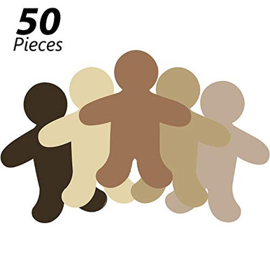 50 Pieces Person Multicultural Creative Cut-Outs People Shape Paper ...