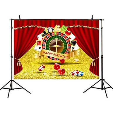 Allenjoy 7x5ft Las Vegas Birthday Backdrop Royal Casino Red Curtain ...