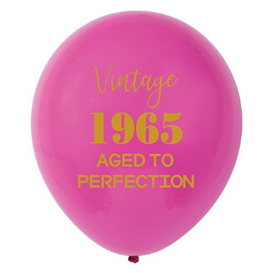 Pink Vintage 1965 Balloons 12inch 16pcs Women Gold 54th Birthday Party ...