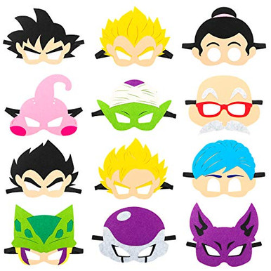 PANTIDE 12 Pcs Dragon Ball Felt Masks for Kids, DBZ Themed Birthday ...