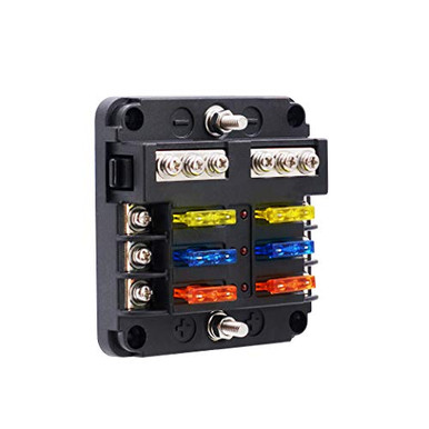 BlueFire 6 Way Blade Fuse Box Fuse Box Holder Standard Circuit Fuse ...