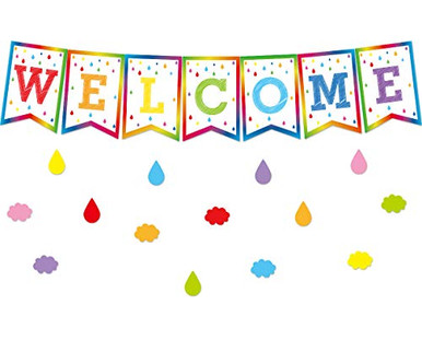 Welcome Bulletin Board Set Classroom Decoration Colorful Pennants for ...