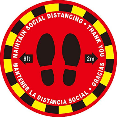 Social Distancing Floor Decal Stickers 15 Pack Safety Floor Signs ...