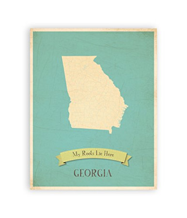 Nursery Decor My Roots Georgia Personalized Wall Map 11x14 Kids Georgia ...