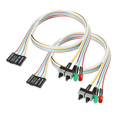 Electop 2-Pack Computer Case LED Light Red Green ATX Power Supply Reset ...