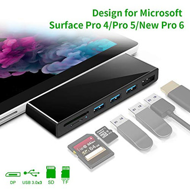 Surface Pro USB Hub Adapter Docking Station Rocketek 6in1 USB 30 Hub ...
