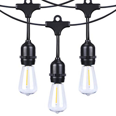 Afirst LED Outdoor Patio Lights 20Ft with 15 Bulbs Edison String Lights ...