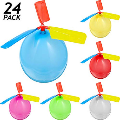 24 Packs Balloon Helicopter Set Include 48 Pieces Assorted Color ...