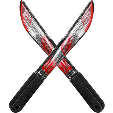 Sumind 2 Pieces Halloween Bloody Butcher Knife Prop Machete Costume ...