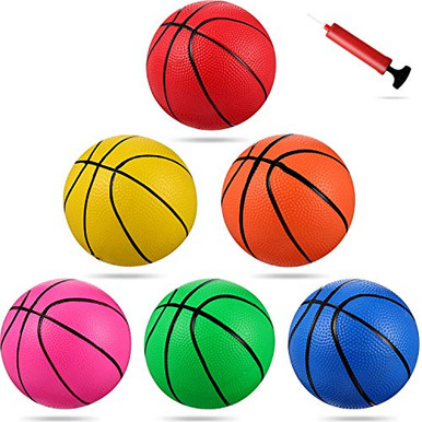 6 Pieces 6.3 Inch Mini Toy Basketball, 6 Colors Replacement Plastic ...