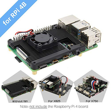 Geekworm Raspberry Pi 4 Embedded Heatsink with Fan, Raspberry Pi 4B ...